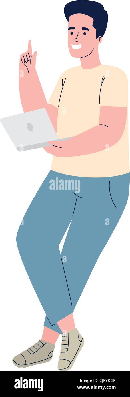 man using laptop Stock Vector Image & Art - Alamy