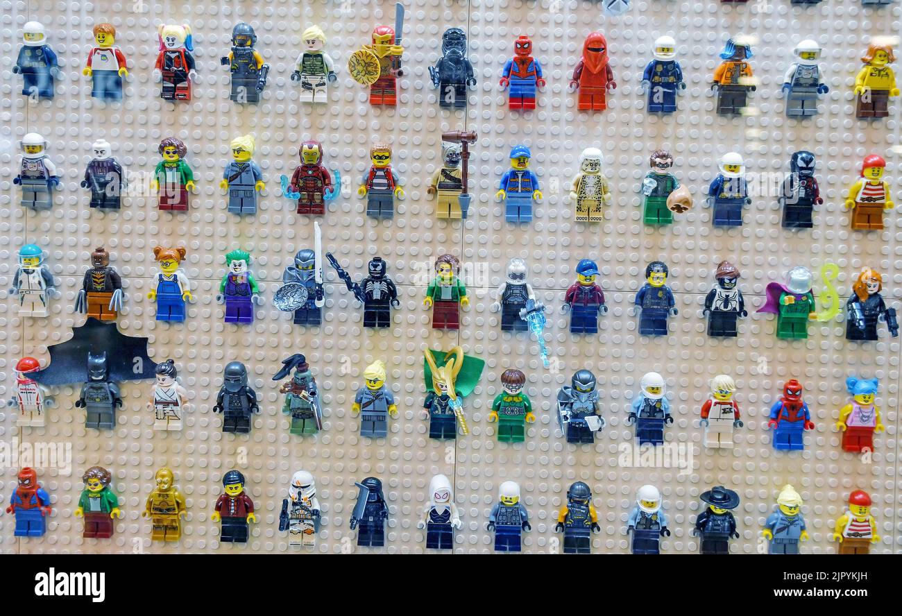 Mumbai, India. 20th Aug, 2022. A miniature Lego toys are kept at R City ...