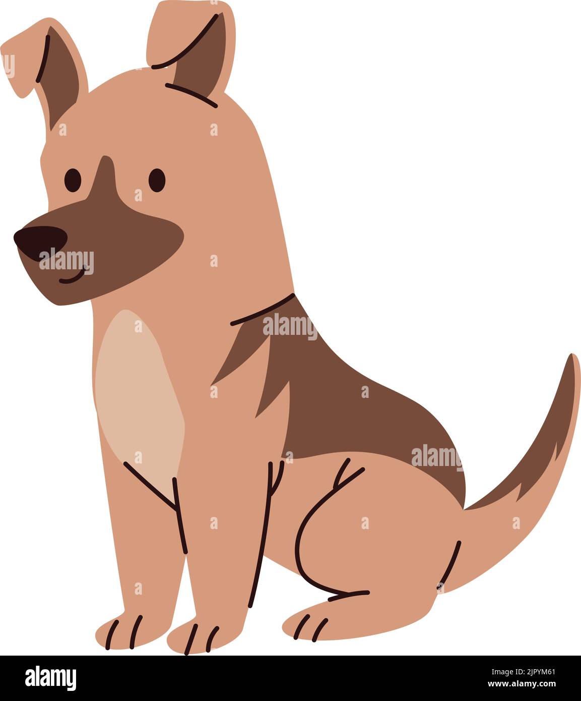 cute dog pet seated Stock Vector Image & Art - Alamy