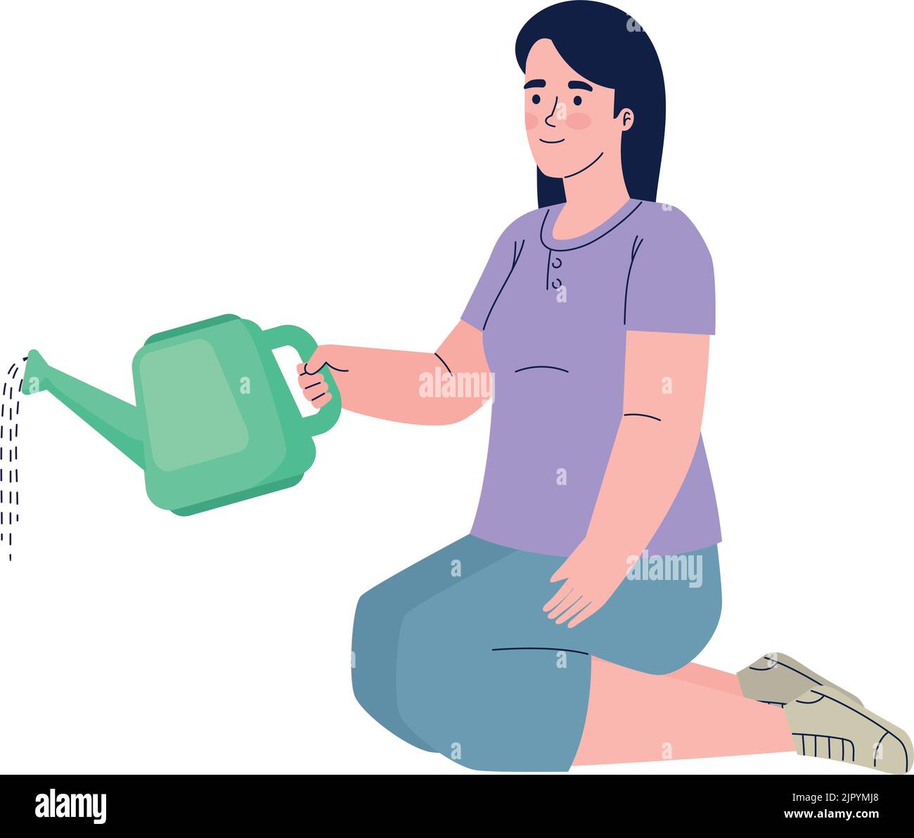woman using sprinkler pot Stock Vector Image & Art - Alamy