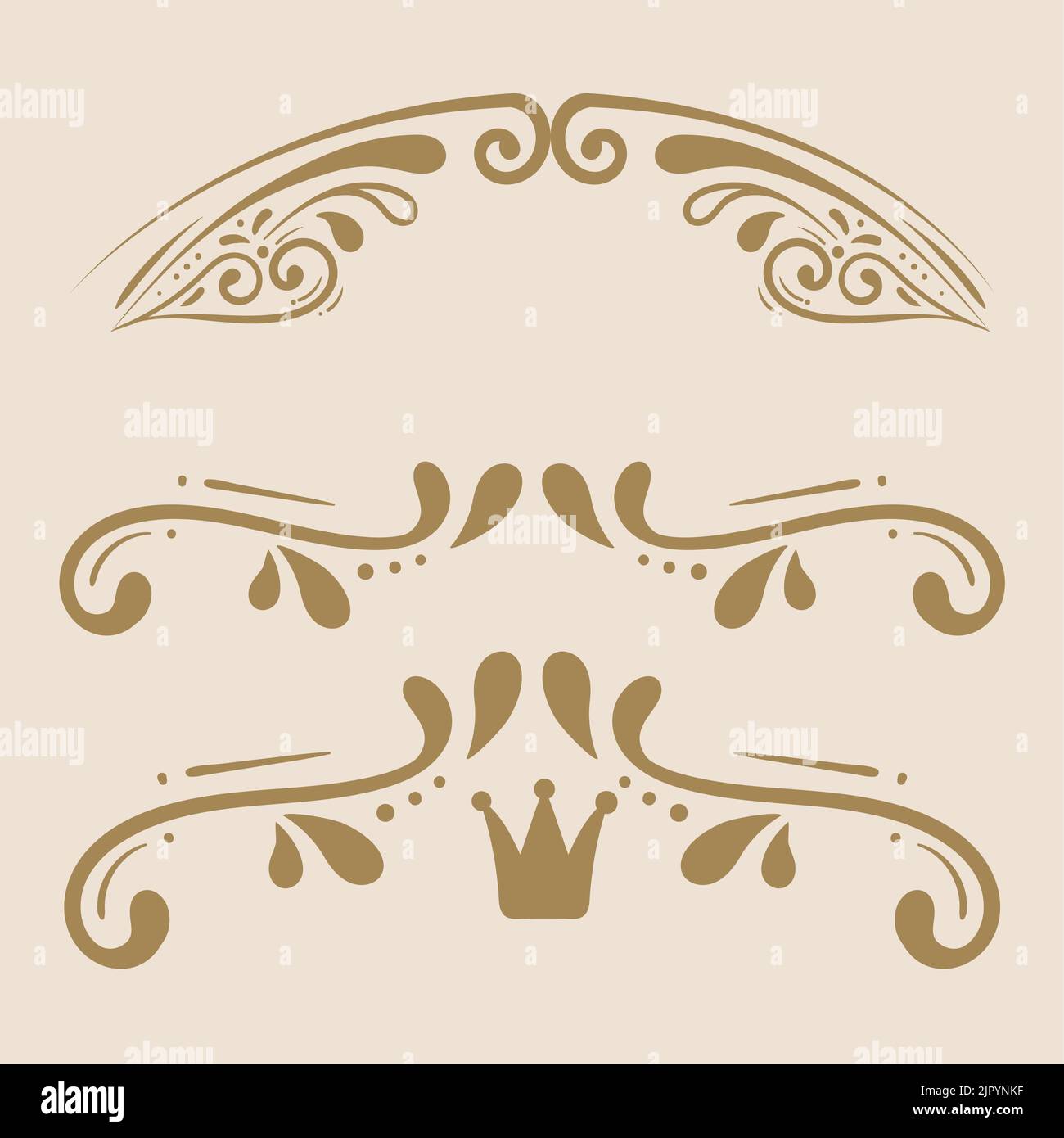 three golden dividers Stock Vector Image & Art - Alamy
