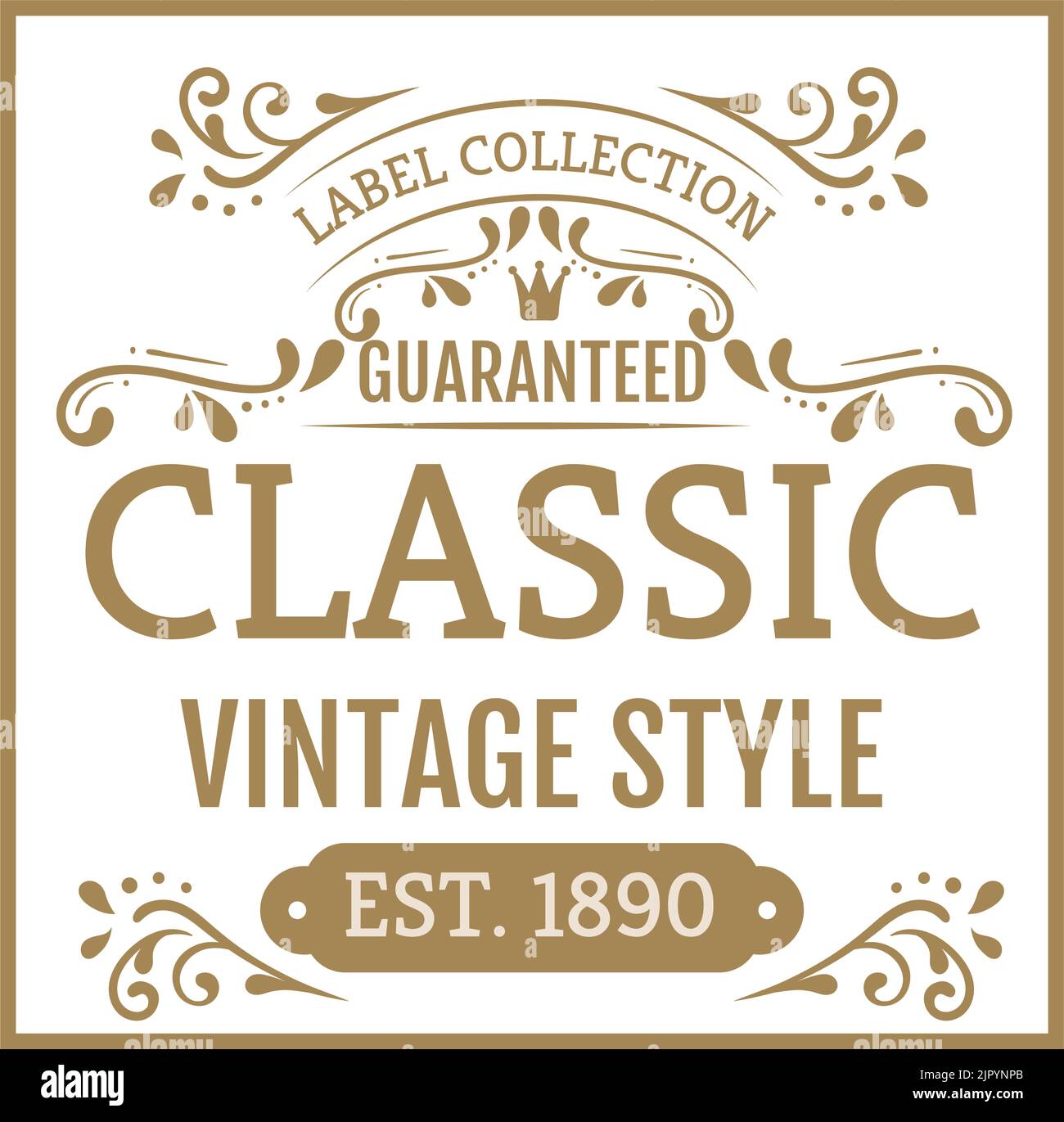 classic vintage style golden label Stock Vector Image & Art - Alamy
