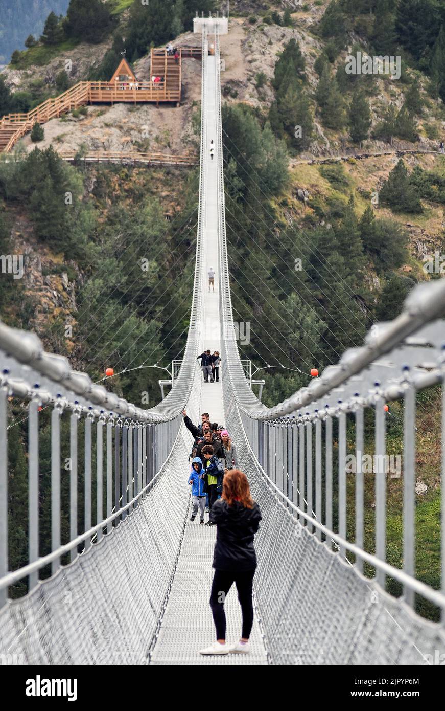Canillo, Andorra. 17th Aug, 2022. A woman photographs her friends on ...