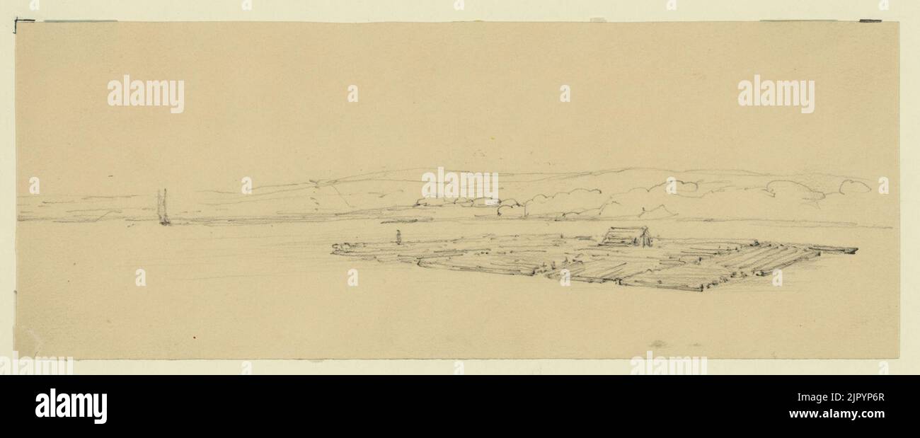 Timber raft on the Potomac River US Stock Photo - Alamy