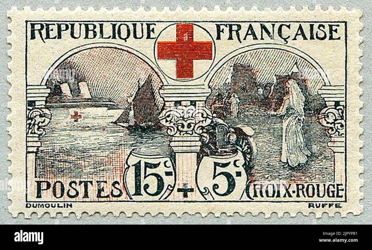 Timbre croix-rouge France 1918 L J Dumoulin Stock Photo - Alamy