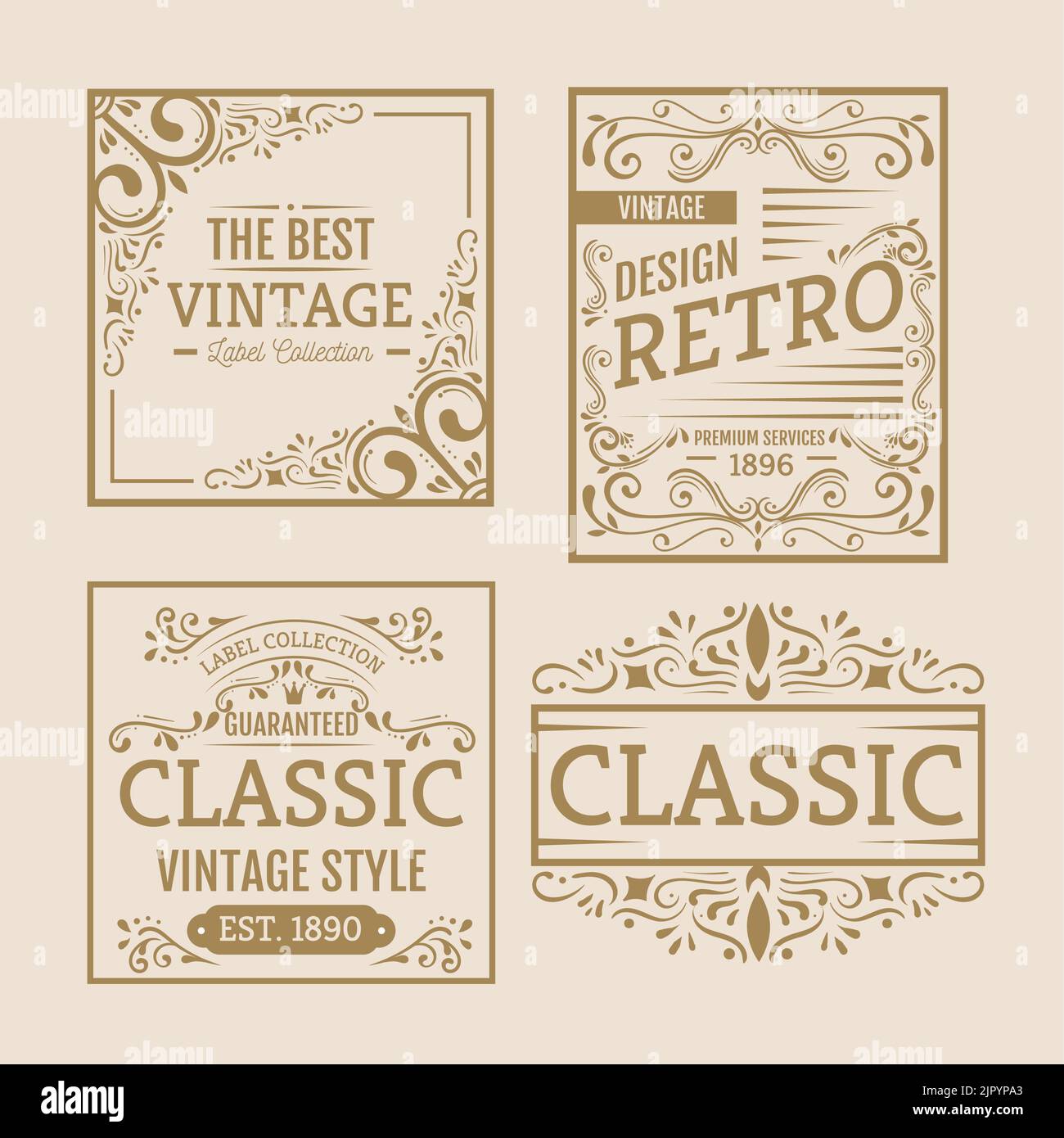 four golden vintage labels Stock Vector Image & Art - Alamy
