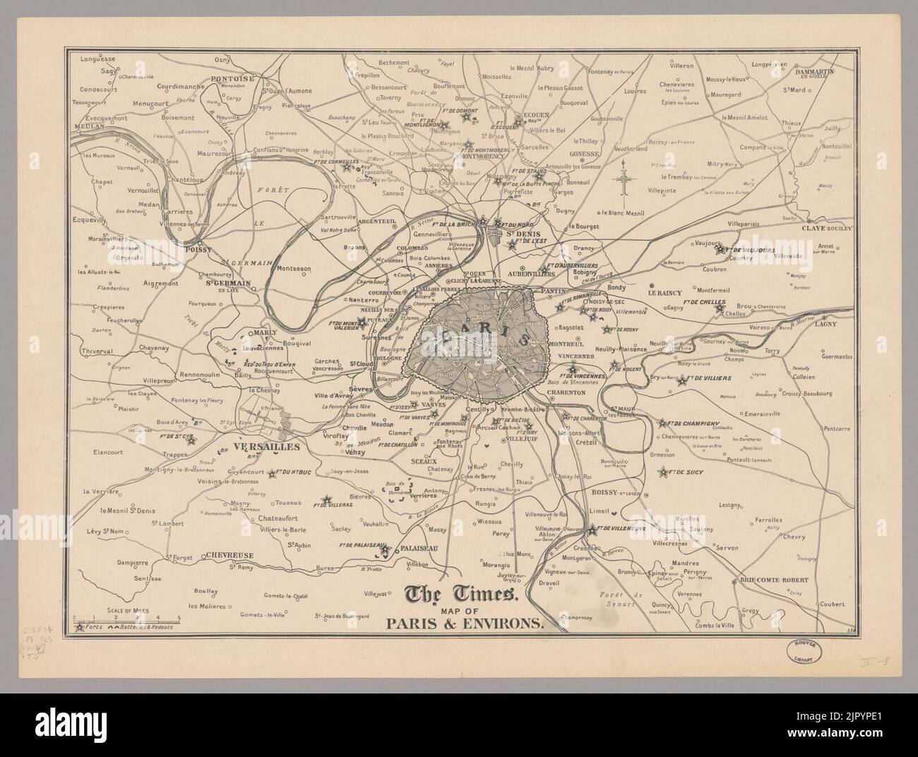 Times - Map of Paris & Environs (I), ca. 1914-1915 - Stanford Libraries ...