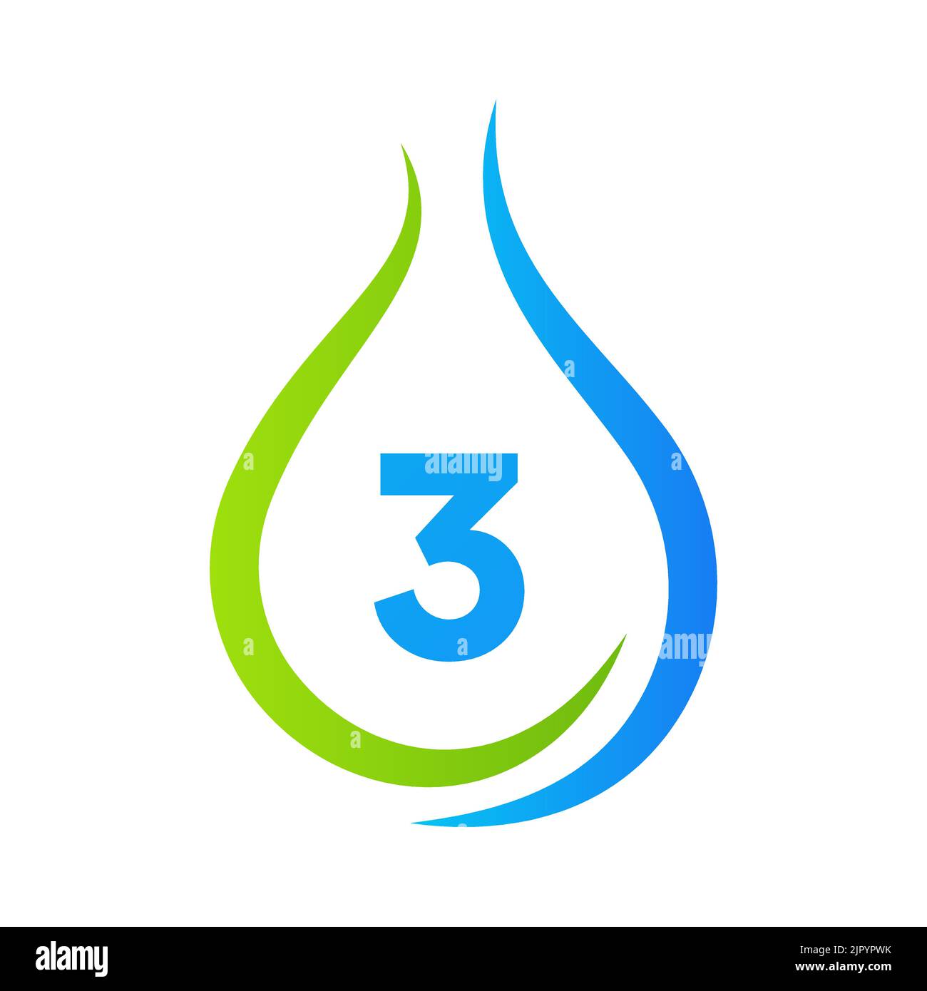 Letter 3 Drop Water Logo Design Vector Template. Minimal Water Logo ...