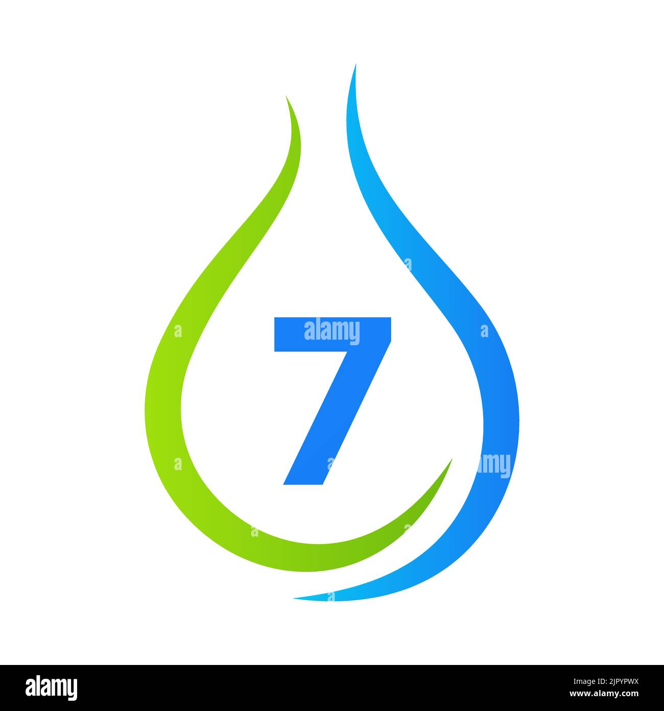 Letter 7 Drop Water Logo Design Vector Template. Minimal Water Logo ...