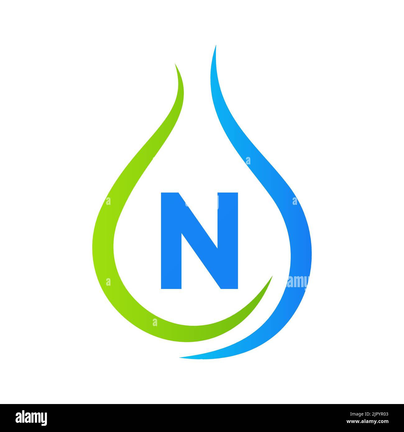 Letter N Drop Water Logo Design Vector Template. Minimal Water Logo ...