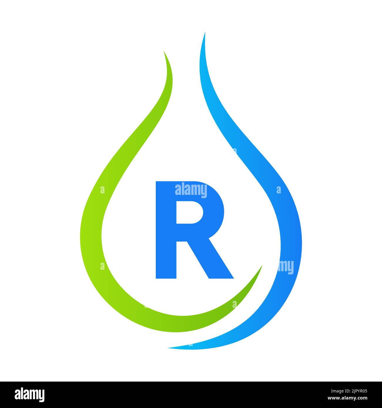 Letter R Drop Water Logo Design Vector Template. Minimal Water Logo ...