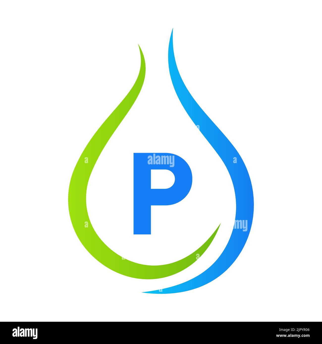 Letter P Drop Water Logo Design Vector Template. Minimal Water Logo ...