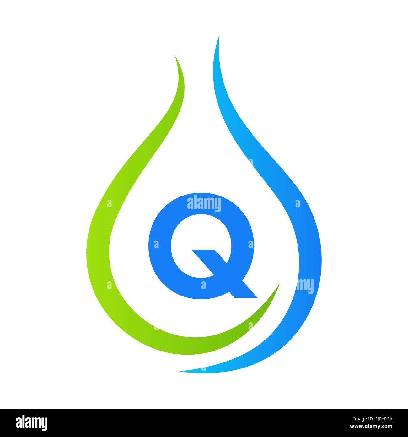 Letter Q Drop Water Logo Design Vector Template. Minimal Water Logo ...