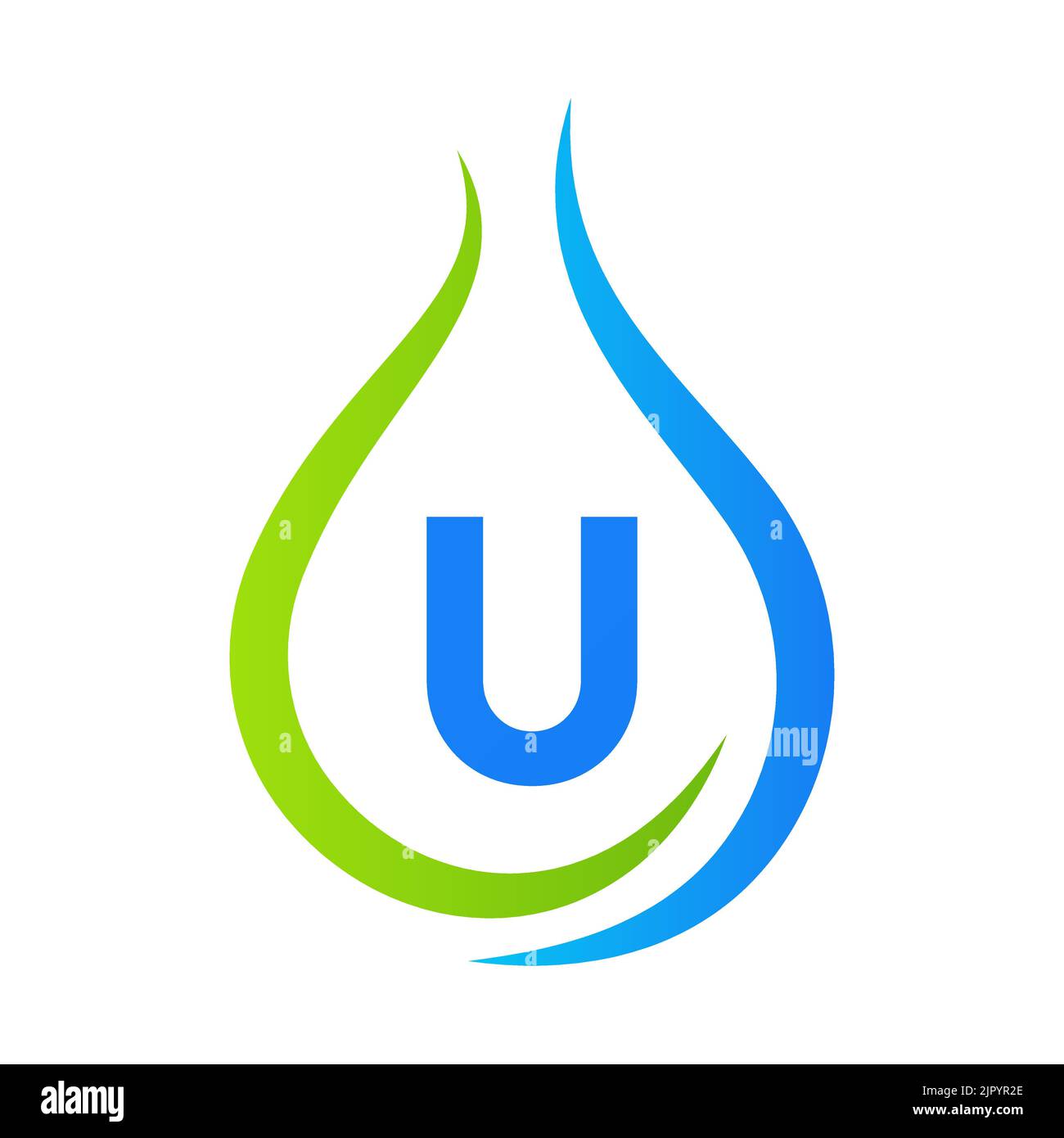 Letter U Drop Water Logo Design Vector Template. Minimal Water Logo ...