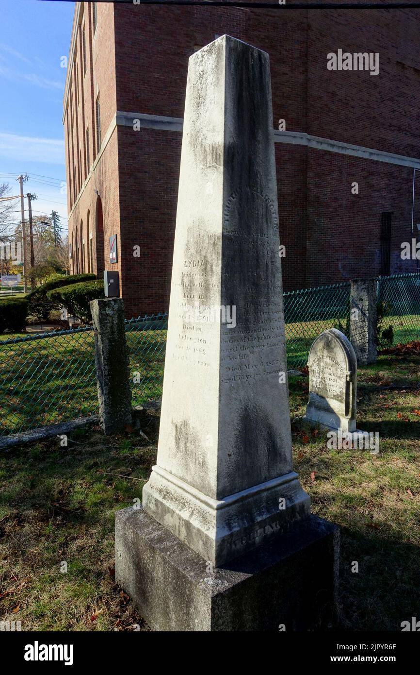 Timothy Wellington, 1853 - Old Burying Ground - Arlington, MA Stock ...