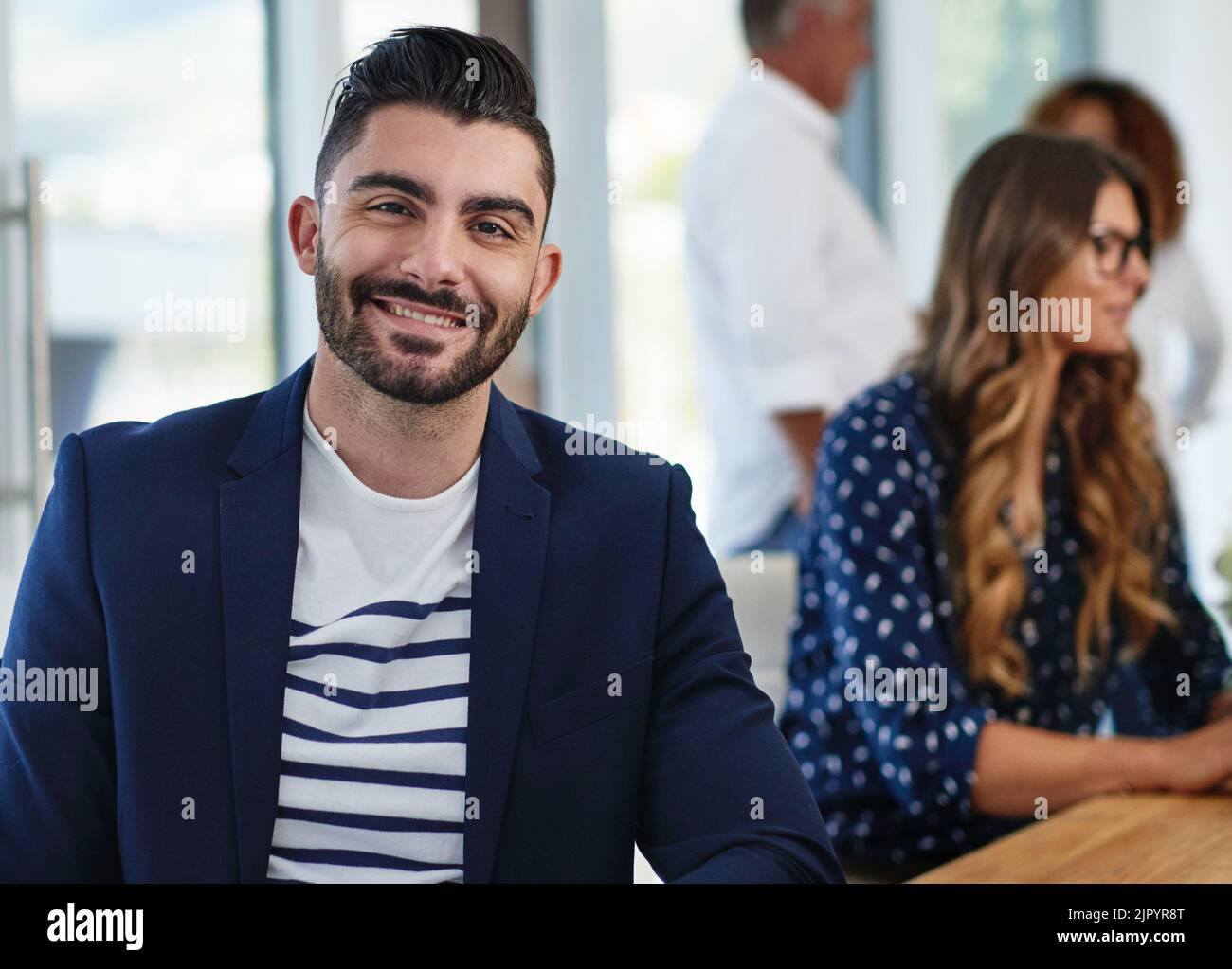 This is where I achieve my success. Portrait of a confident designer ...