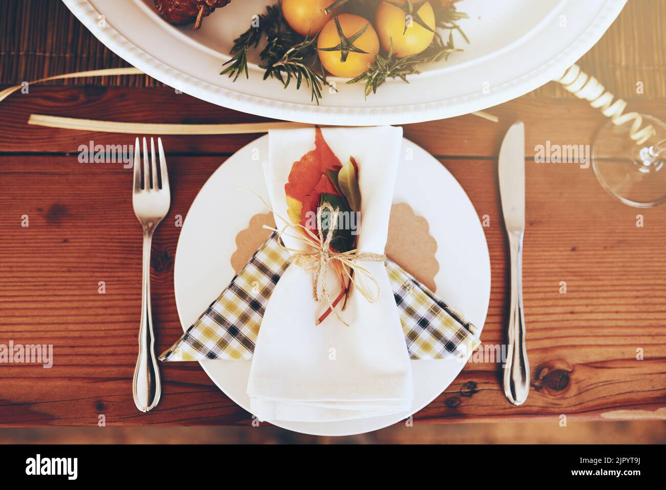 Theres always place for one more. a table perfectly set for guests ...