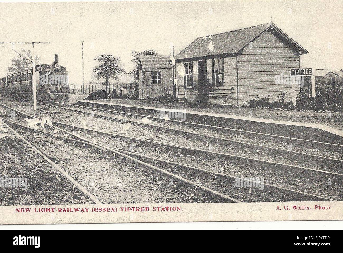 Tiptree railway station (postcard Stock Photo - Alamy