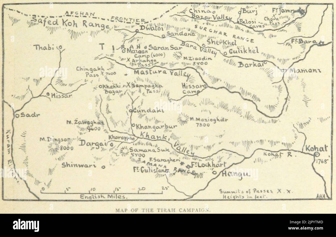 Tirah Campaign map Stock Photo - Alamy