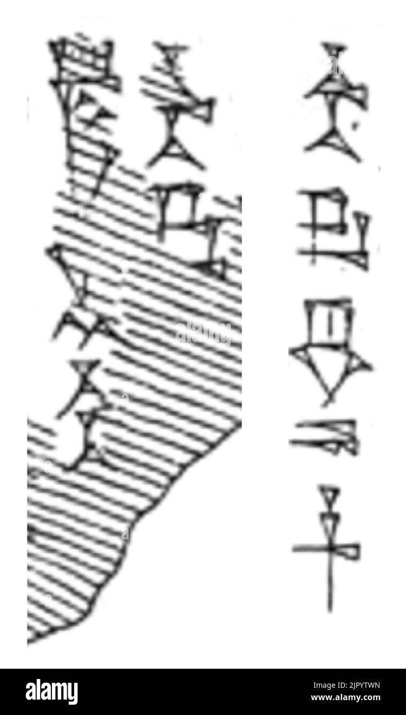 Tirigan and (Tiri.....Lugal Gutium) on the Victory Stele of Utu-Hengal ...