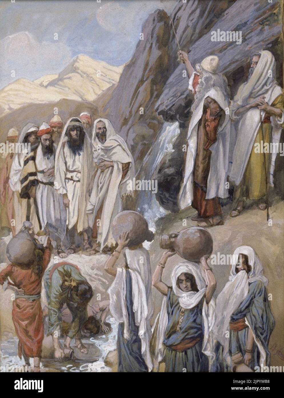 Tissot Moses Strikes the Rock Stock Photo - Alamy