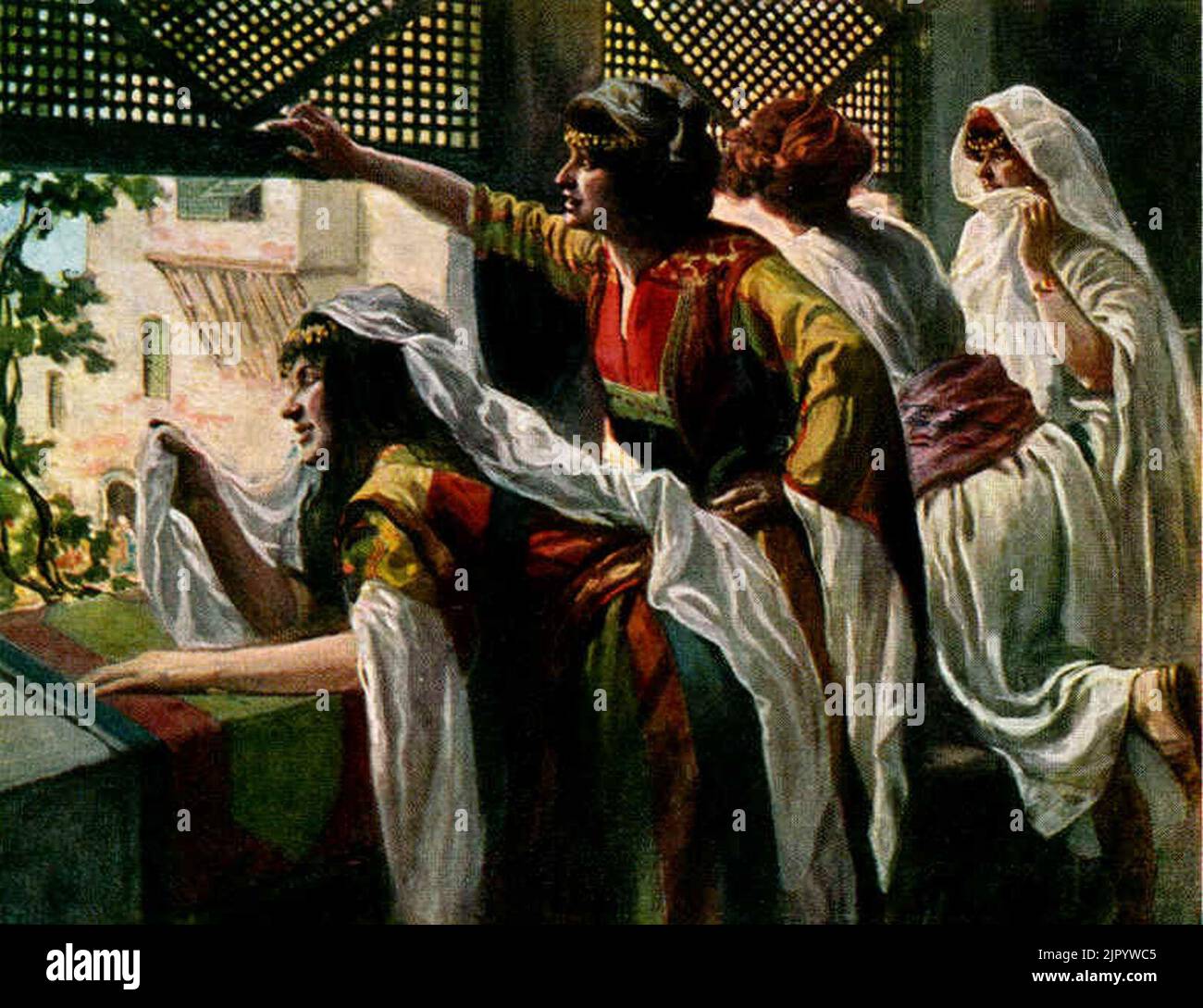 Tissot Michal Watching David from a Window Stock Photo - Alamy