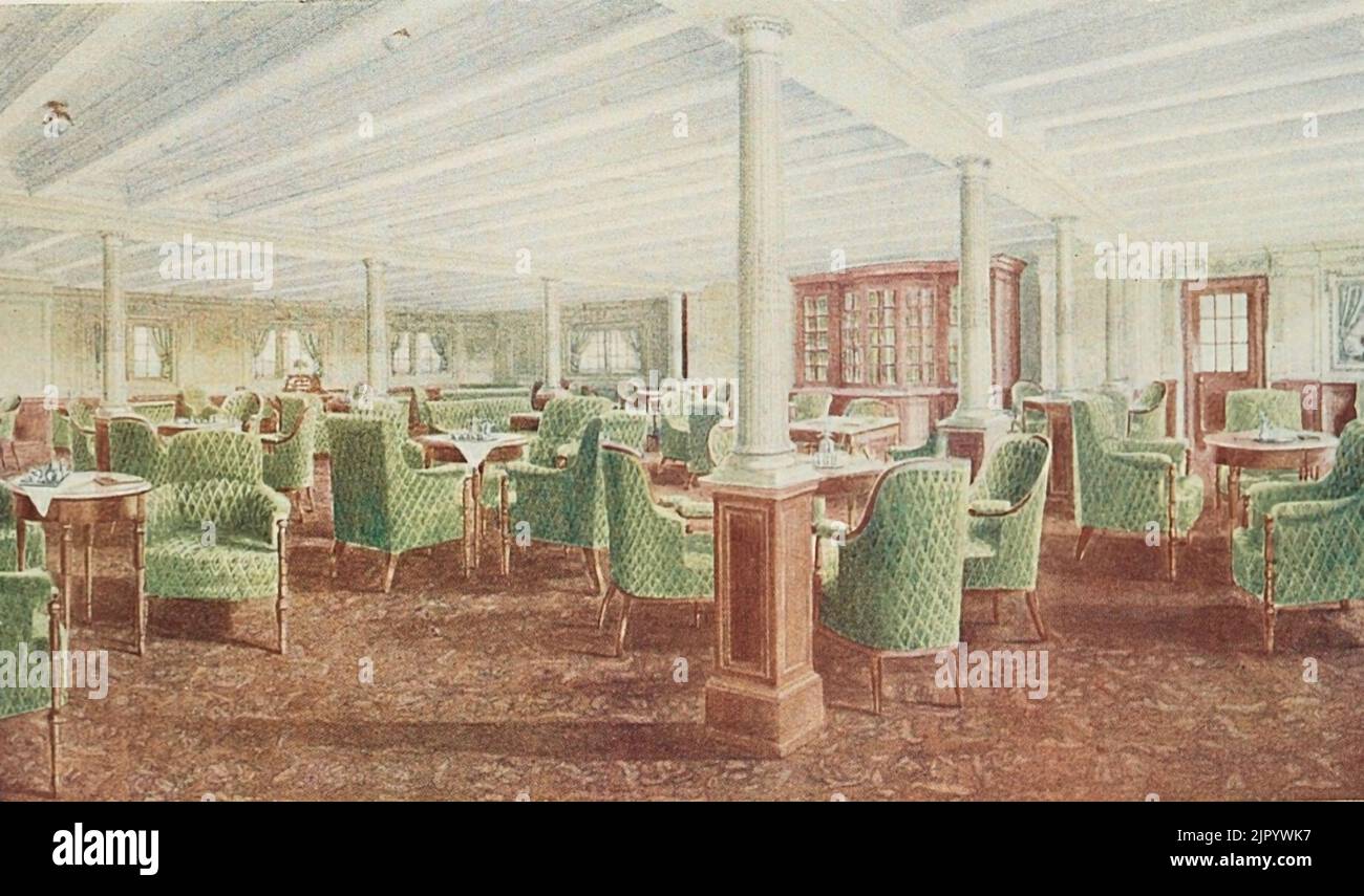 Titanic & Olympic 2nd Class Library Stock Photo - Alamy