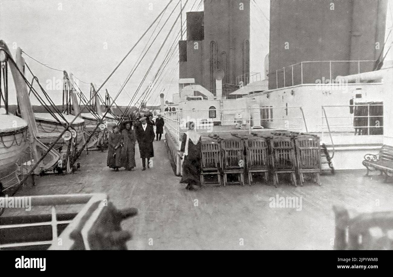 Titanic portside second class boat deck Stock Photo - Alamy