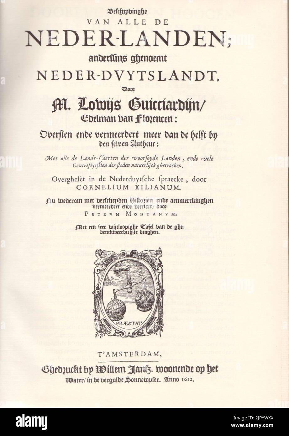 Titelblad Guicciardini Willem Jansz (Blaeu)1612 Stock Photo - Alamy