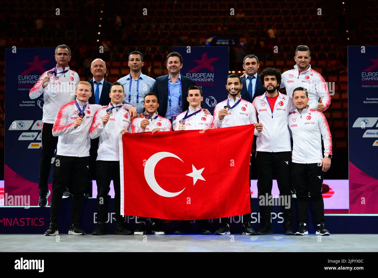 Turkey Team in action during Final of Artistic Gymnastic of European ...