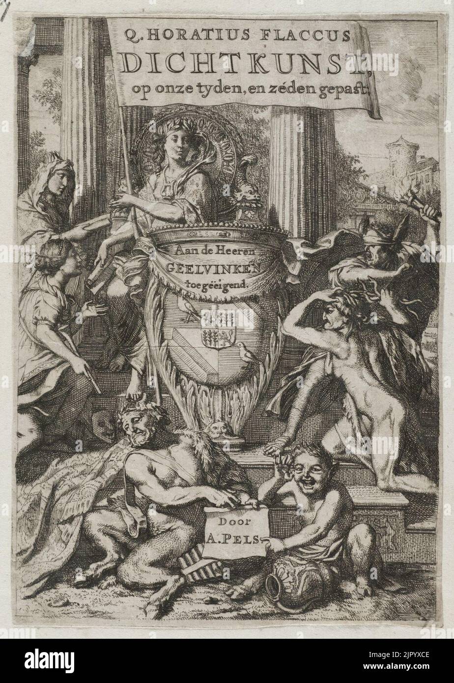 Titelprent voor Andries Pels Q. Horatius Flaccus Dichtkunst op onze ...