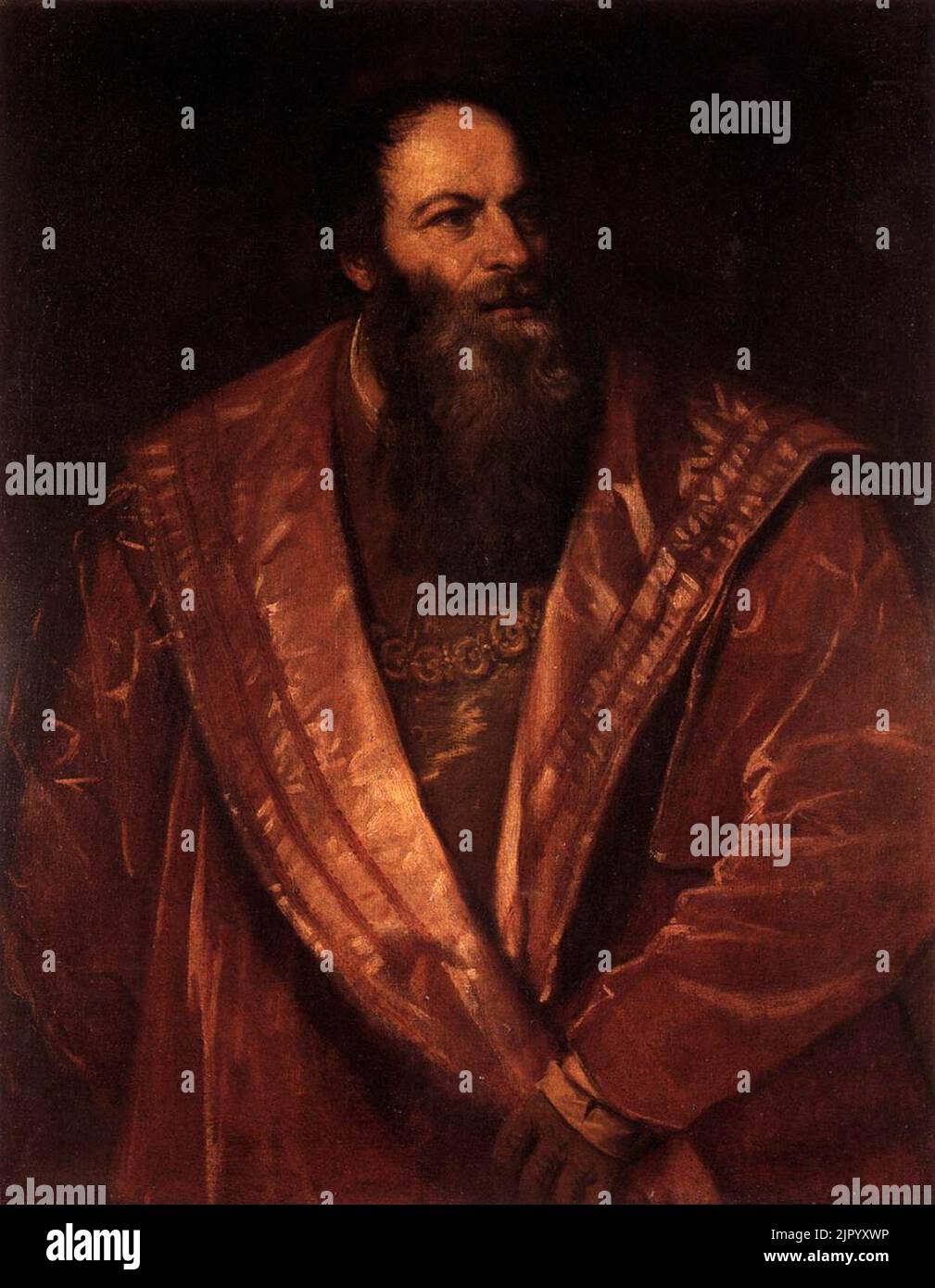Titian - Portrait of Pietro Aretino Stock Photo - Alamy