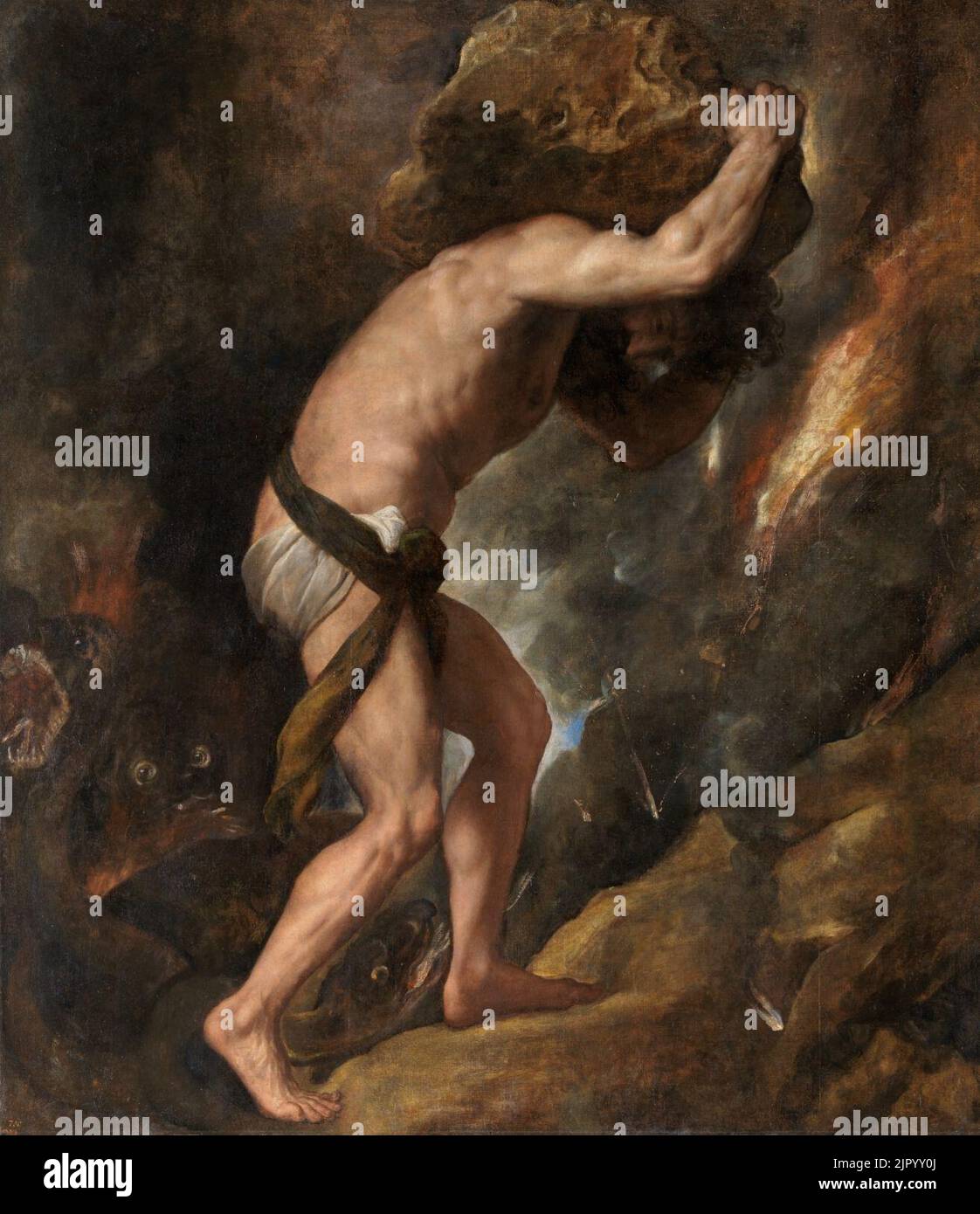 Titian Sisyphus Madrid Prado Stock Photo Alamy
