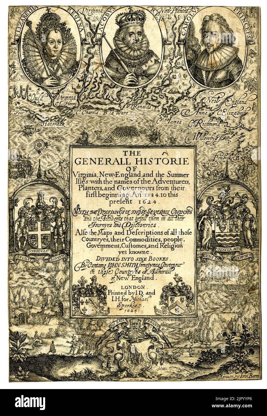 Title page Capt John Smith's The Generall Historie of Virginia Stock ...