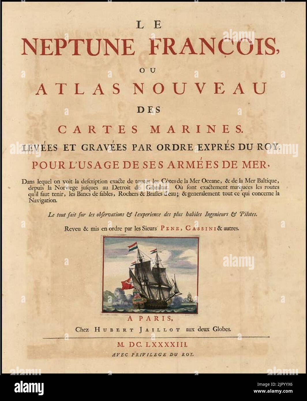 Title Page Le Neptune Francois ou Atlas Nouveau Stock Photo - Alamy