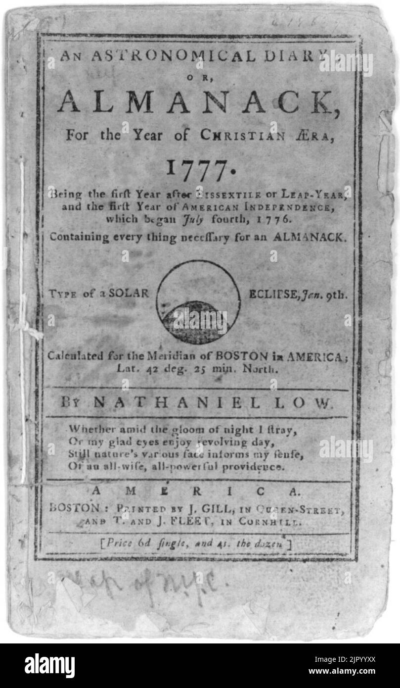 Almanack title page Cut Out Stock Images & Pictures - Alamy