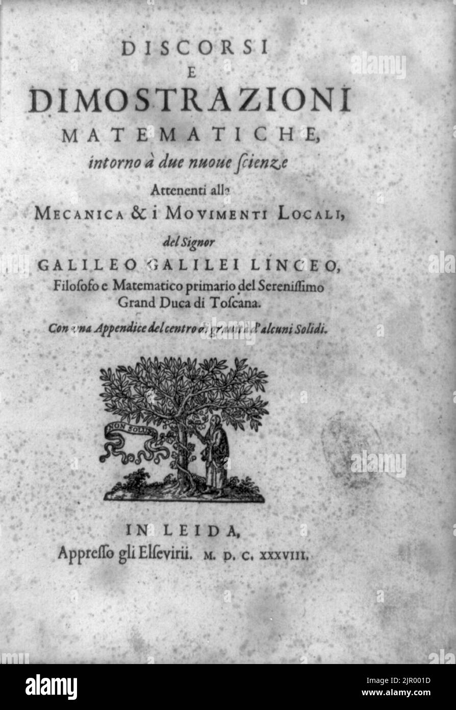 Title page of Discorsi e dimostrazioni matematiche, intorno a due nuove ...