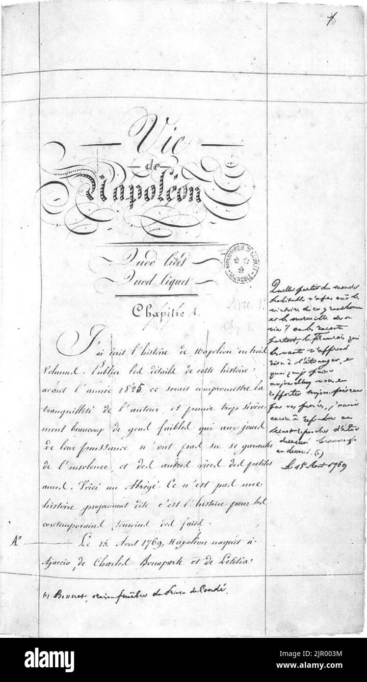 Title page of Life of Napoleon by Stendhal Stock Photo - Alamy
