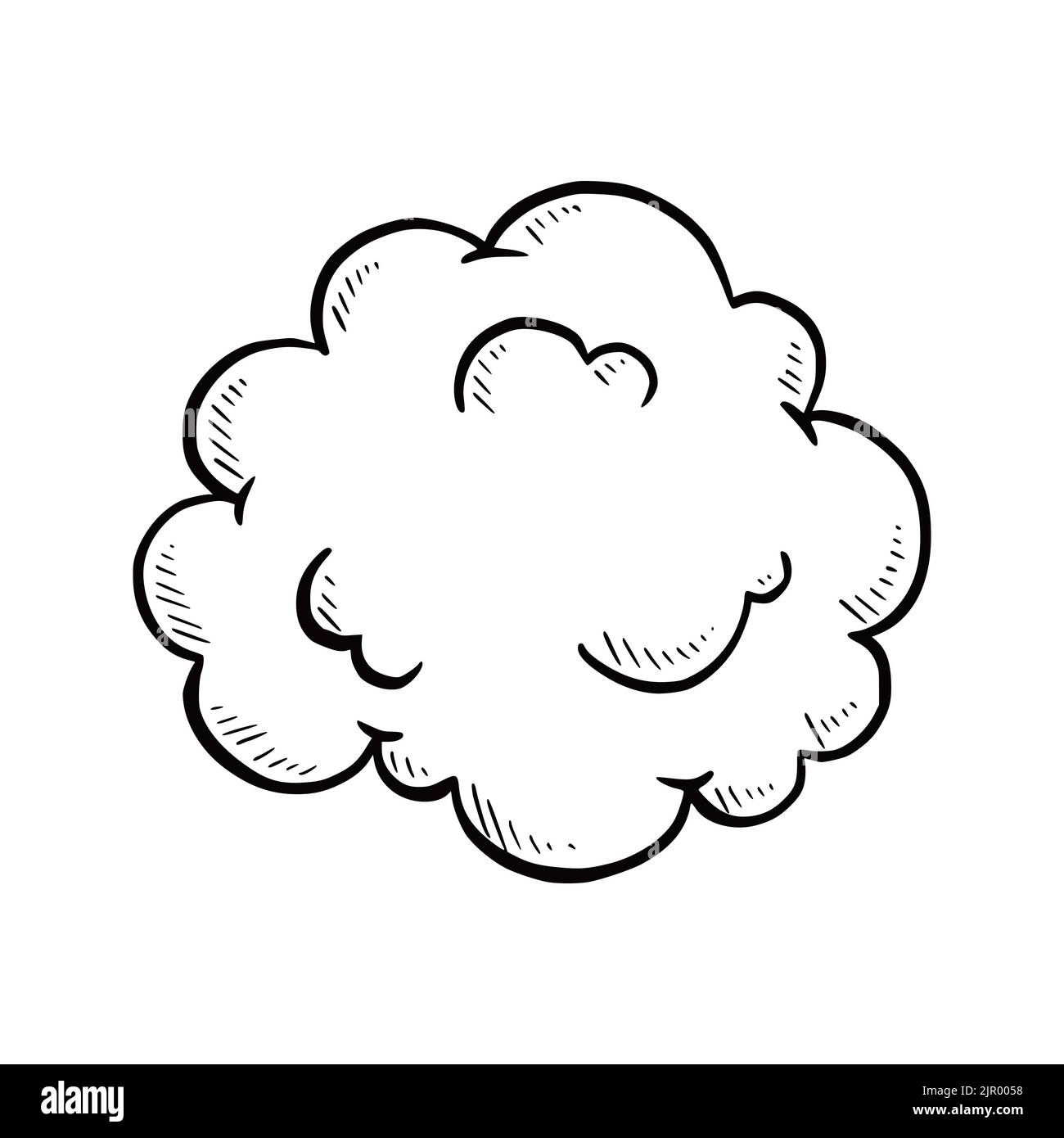 Hand drawn cloud set. Doodle sketch style cloud. Simple outline ...