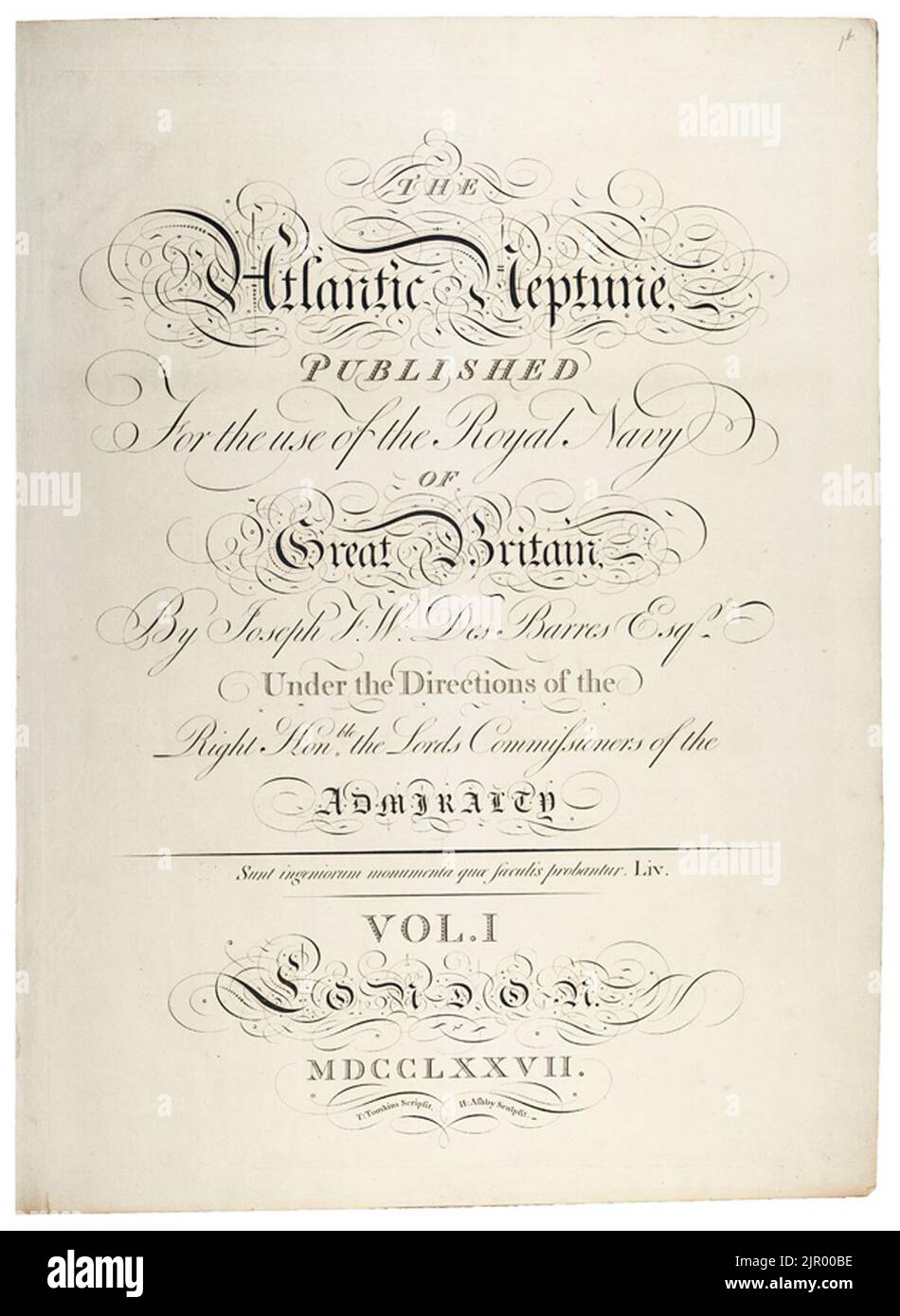 Title page of volume I of the Atlantic Neptune Stock Photo - Alamy
