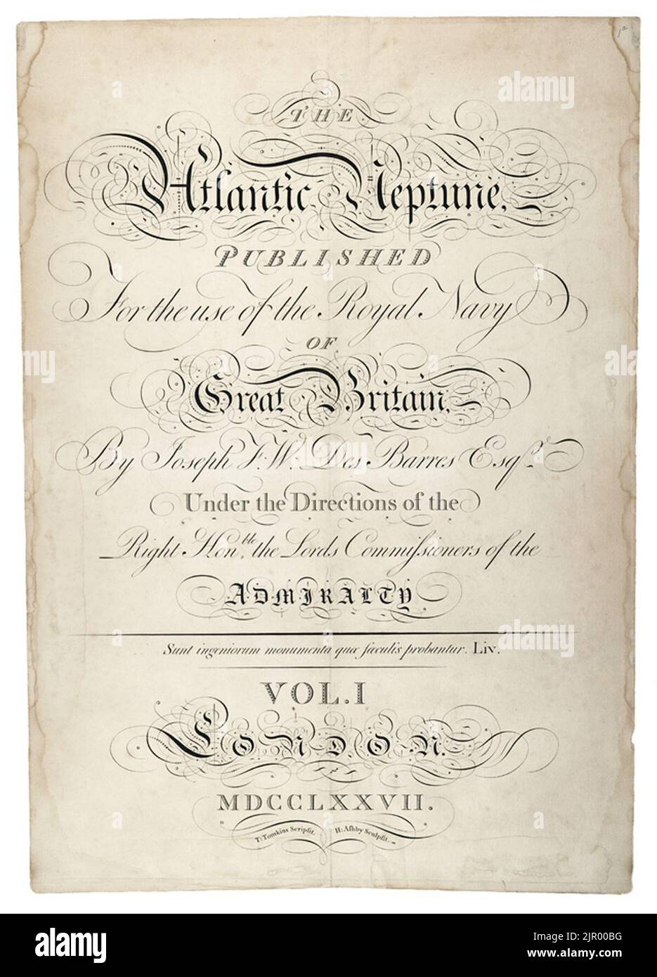 Title page of volume I of the Atlantic Neptune Stock Photo - Alamy