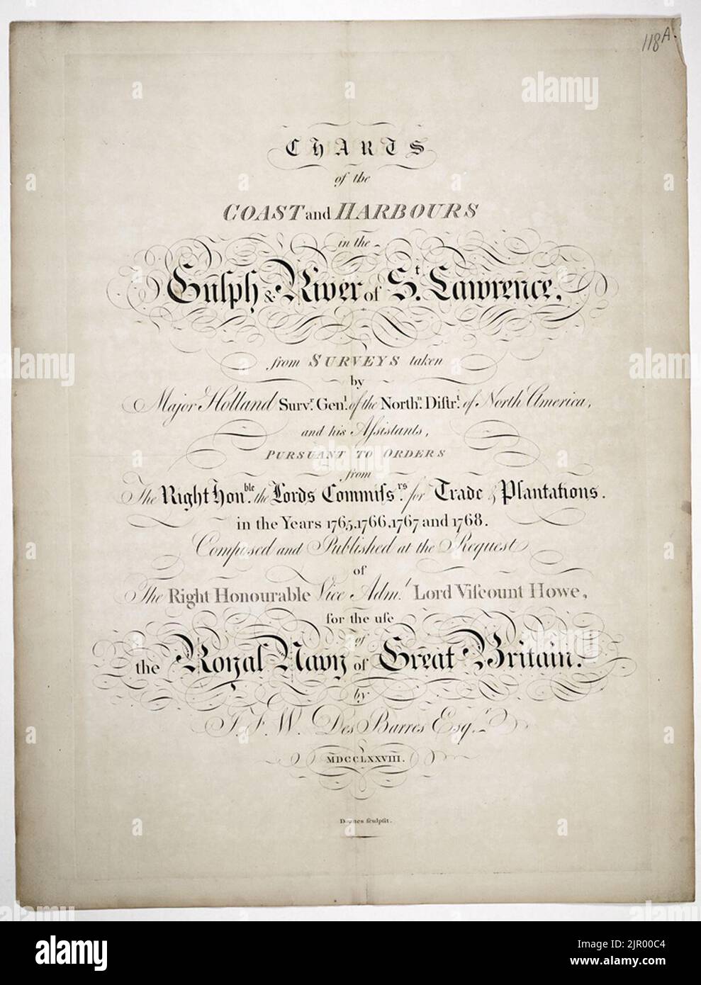 Title page to St Lawrence charts Stock Photo - Alamy