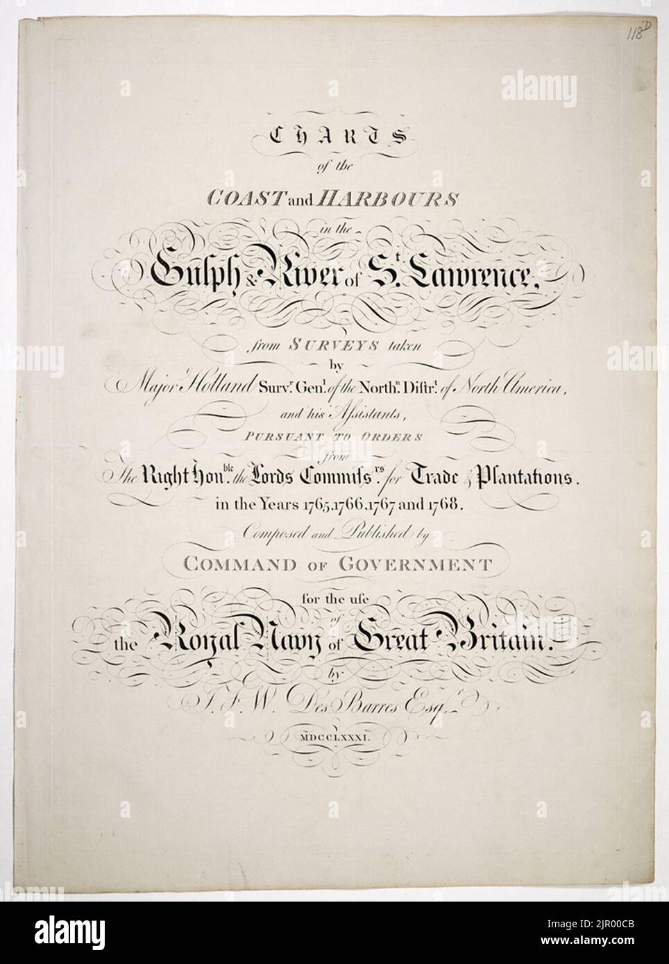 Title page to St Lawrence charts Stock Photo - Alamy