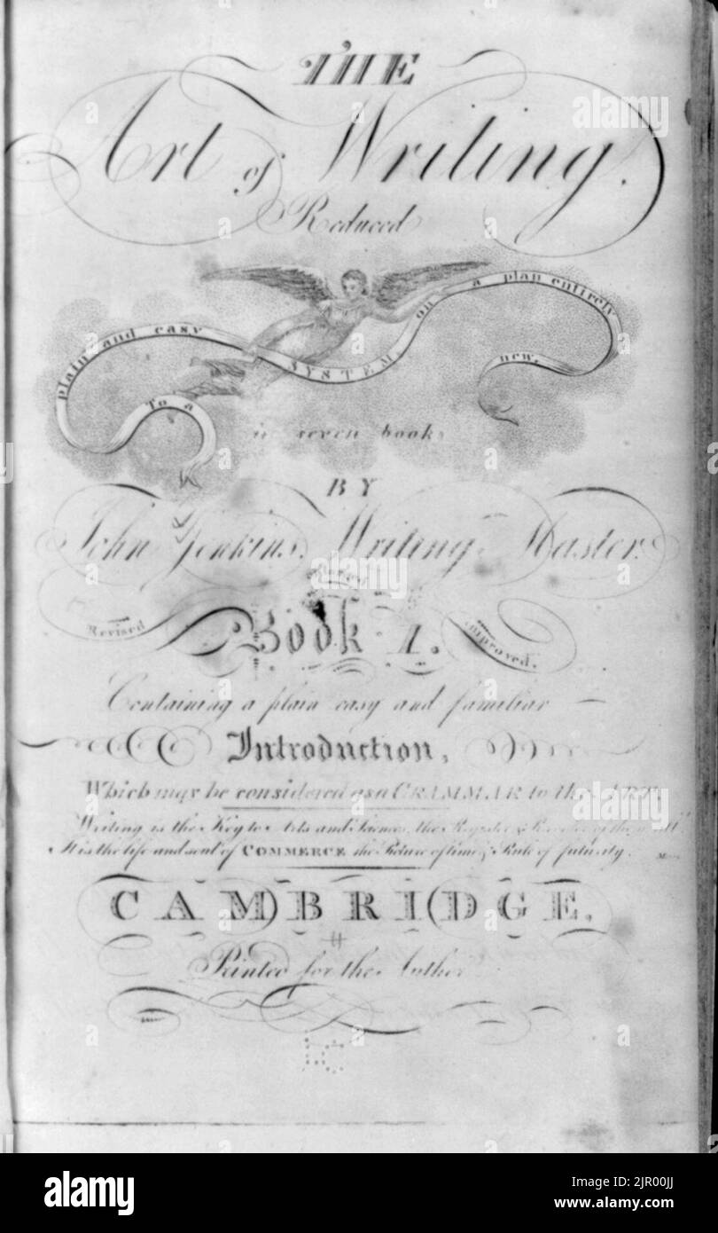 Title page, with calligrahic ornamentation, of John Jenkins, The art of ...