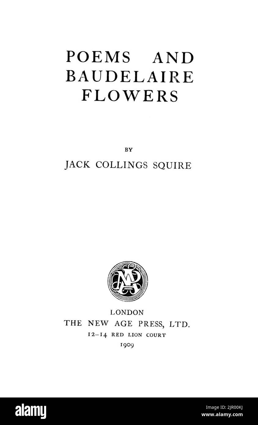 Title page-Poems Baudelaire-007 Stock Photo - Alamy