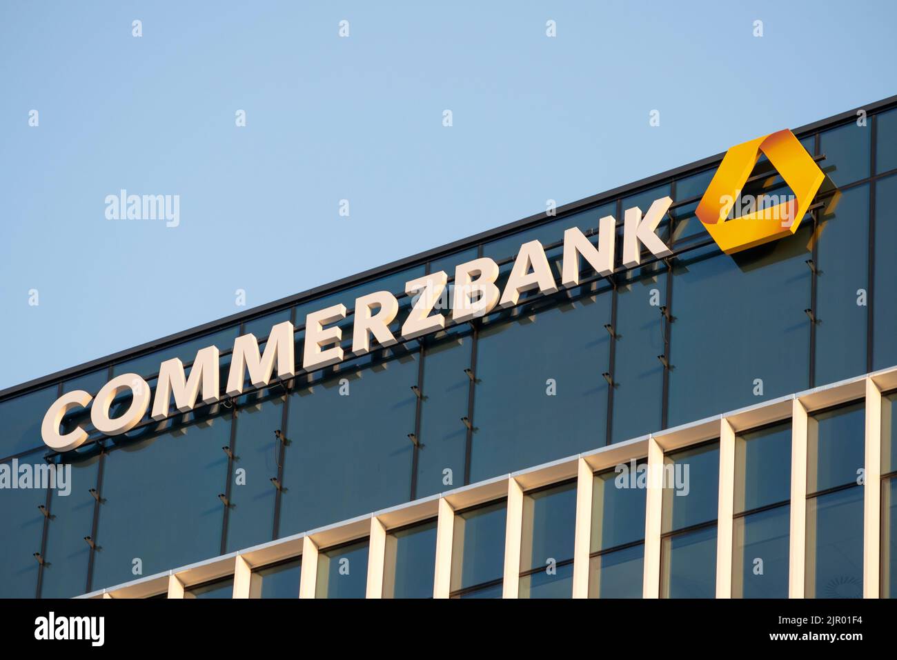 Commerzbank logo and sign on Advance Business Center office building in ...