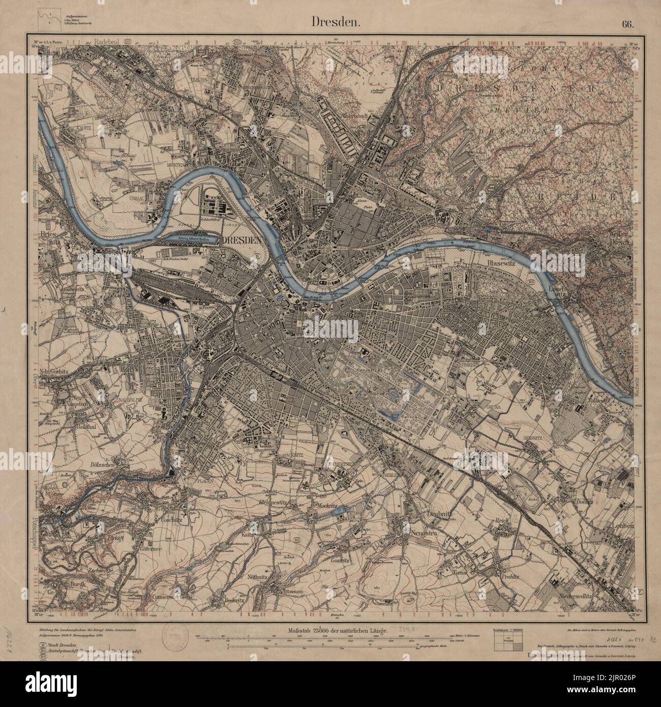 TK25 Sachsen Messtischblatt 66 Dresden 1910 Stock Photo - Alamy