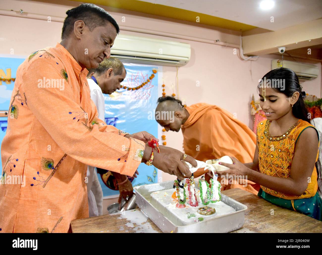 Bikaner, India. 19th Aug, 2022. ISKCON Priest and Devotees perform ...