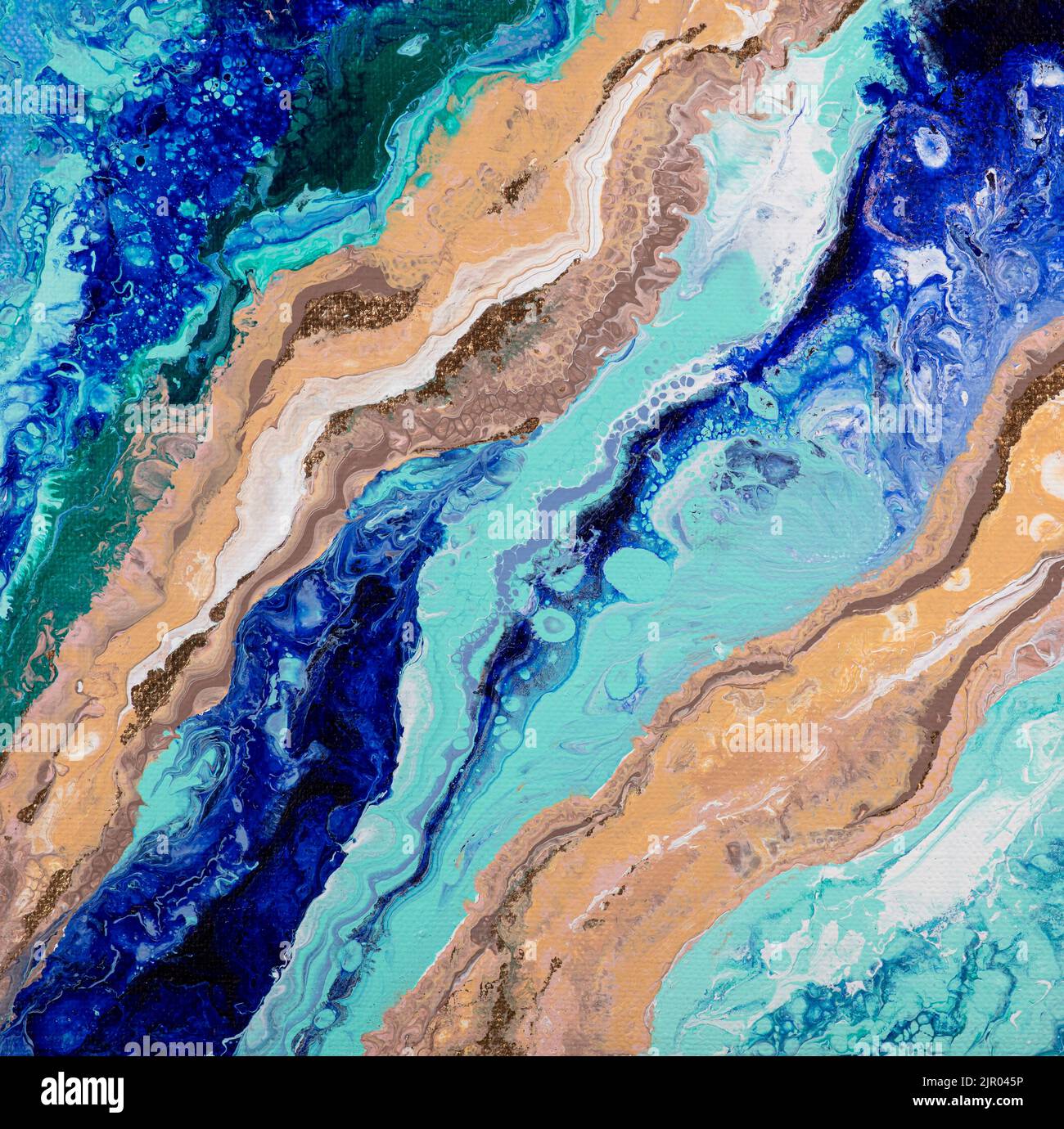Abstract painting with a colorful surface. Mixture of colors creating ...