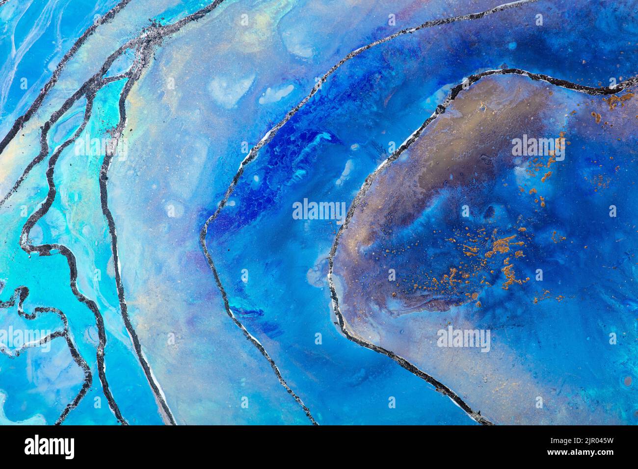 Abstract painting background in beautiful blue color, creative artwork ...